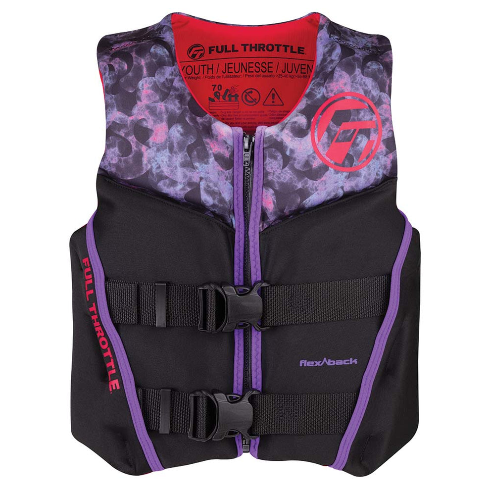 Full Throttle Youth RapidDry FlexBack Life Jacket PinkBlack ...